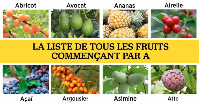 Liste de tous les fruits de A à Z